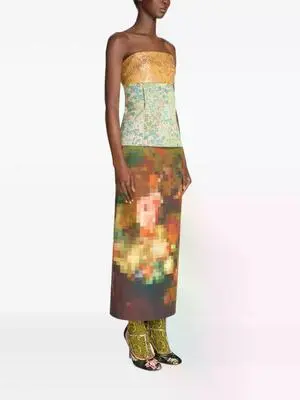 Dries Van Noten Long Printed Skirt