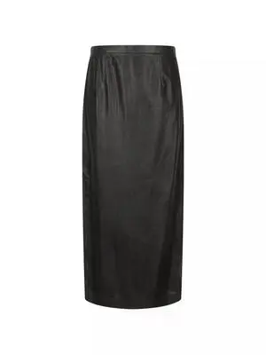 LESS Laser-cut H-silhouette Midi Skirt - Black