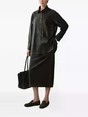 LESS Laser-cut H-silhouette Midi Skirt
