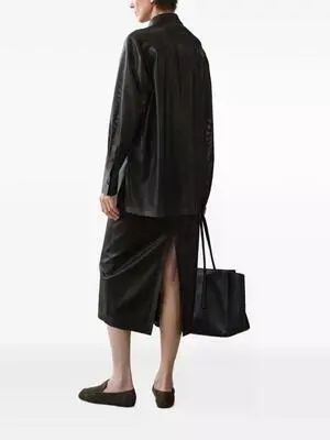 LESS Laser-cut H-silhouette Midi Skirt