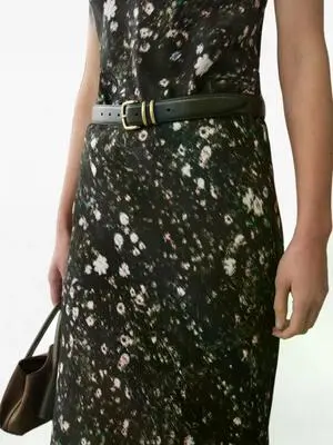 LESS Jasmine-print A-line Midi Skirt