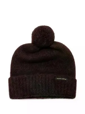 GOLDEN GOOSE Journey Pom-pom Beanie Hat - Brown