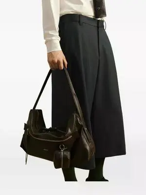 CROQUIS Relaxed-fit Pinstriped Cropped Trousers