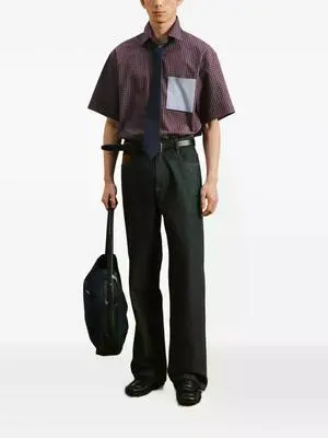 CROQUIS Gingham Contrast-pocket Shirt - Brown