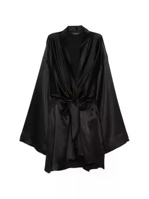 Balenciaga Satin-finish Draped Mini Dress - Black
