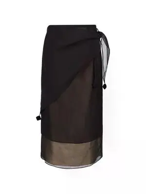 LESS Organza H-silhouette Midi Skirt