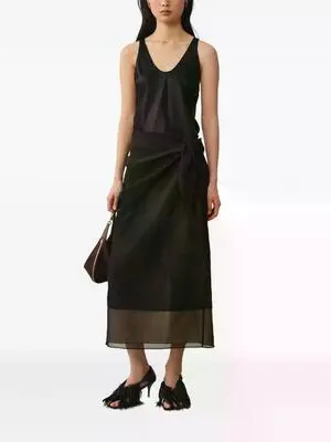 LESS Organza H-silhouette Midi Skirt
