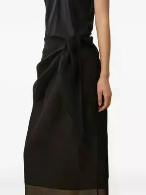LESS Organza H-silhouette Midi Skirt