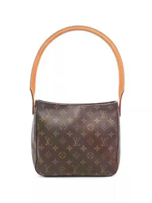 LOUIS VUITTON 2001 Mm Looping Monogram Tote Bag - Brown