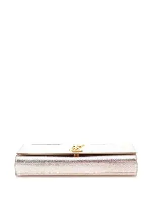 Saint Laurent Classic Monogram Metallic Calfskin Long Clutch Bag