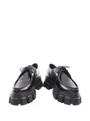 Prada 2010s Monolith Brushed-leather Derby Shoes