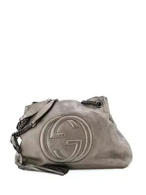 Gucci Soho Chain Strap Leather Medium Shoulder Bag - Grey