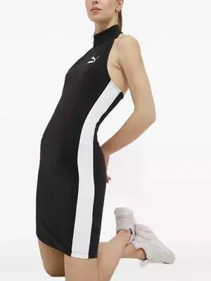 PUMA T7 Side-stripe Zip-up Halterneck Mini Dress