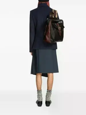Dries Van Noten Leather Backpack With Snakeskin Straps