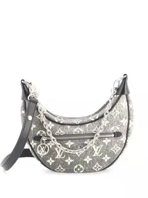 LOUIS VUITTON Loop Handbag Monogram Jacquard Denim Hobo Bag