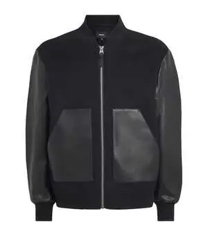 Mackage Wool Leather-trim Emilio Bomber Jacket