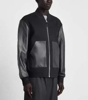 Mackage Wool Leather-trim Emilio Bomber Jacket