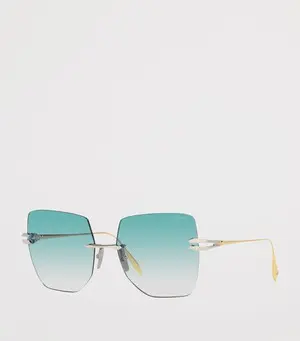 Dita Rimless Square Embra Sunglasses