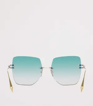 Dita Rimless Square Embra Sunglasses
