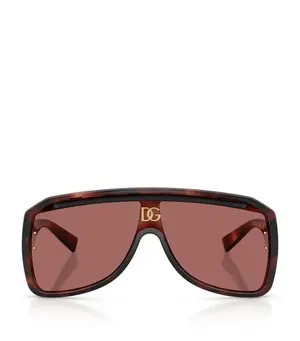 Dolce & Gabbana Wrap-around Pilot Sunglasses - Brown