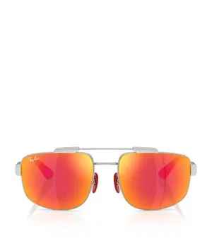 Ray-ban Scuderia Ferrari Collection Square Sunglasses - Silver
