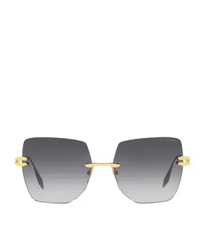 Dita Rimless Square Embra Sunglasses - Gold