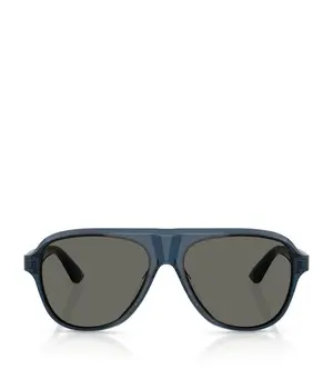 Oliver Spencer Paul Newman Sun Pilot Sunglasses - Blue