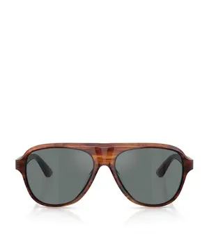 Oliver Spencer Paul Newman Sun Pilot Sunglasses - Red