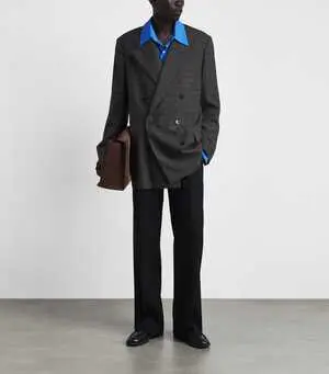 Dries Van Noten Wool Check Double-breasted Blazer