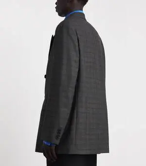 Dries Van Noten Wool Check Double-breasted Blazer