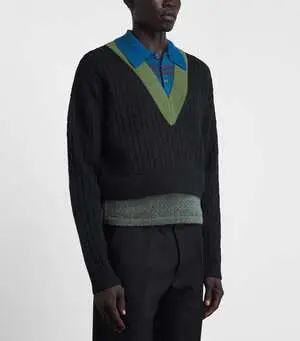 Dries Van Noten Wool-cotton Layered Sweater