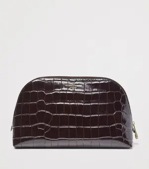 ASPINAL OF LONDON Large Leather Croc-embossed Cosmetic Case