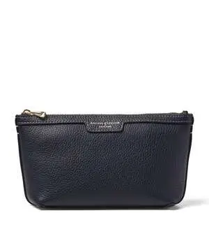 ASPINAL OF LONDON Leather Hudson Cosmetics Bag - Navy