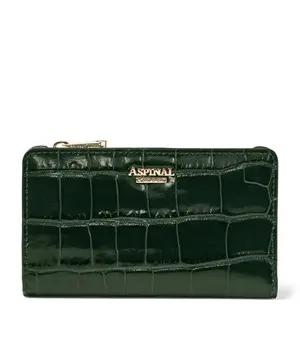 ASPINAL OF LONDON Small Leather Mayfair Purse - Green