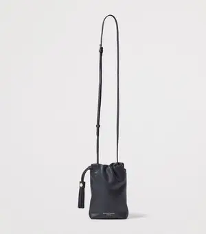 ASPINAL OF LONDON Leather Soho Cross-body Pouch - Navy