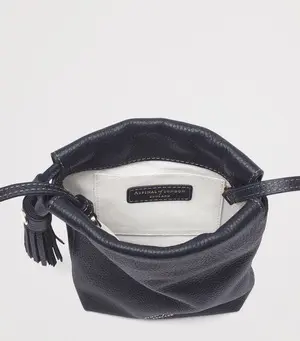 ASPINAL OF LONDON Leather Soho Cross-body Pouch - Navy