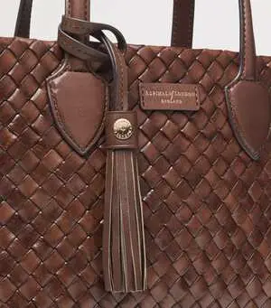 ASPINAL OF LONDON Small Woven Leather Tote Bag