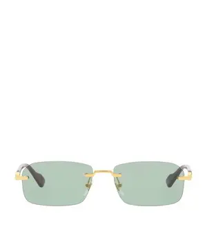 Gucci Rectangle Sunglasses - Gold