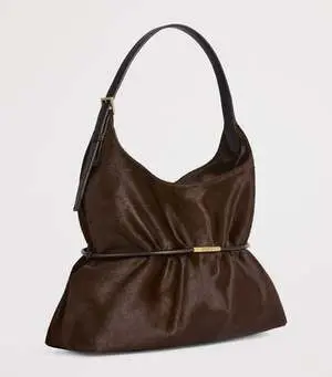 Balmain Medium Pony Hair Sphynx Shoulder Bag
