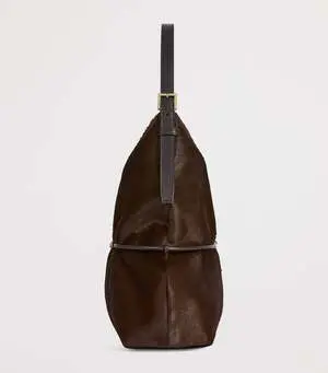Balmain Medium Pony Hair Sphynx Shoulder Bag