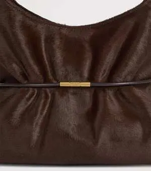 Balmain Medium Pony Hair Sphynx Shoulder Bag