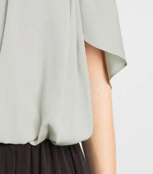 Vince Stretch-silk Cape-sleeve Bubble Blouse
