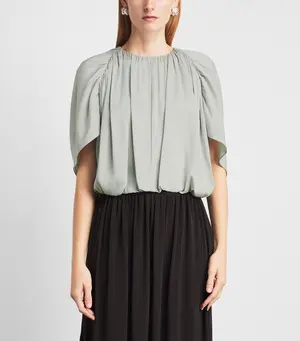 Vince Stretch-silk Cape-sleeve Bubble Blouse