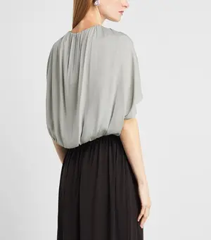 Vince Stretch-silk Cape-sleeve Bubble Blouse