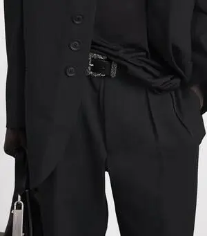 Yohji Yamamoto Wool Pleated Straight Trousers