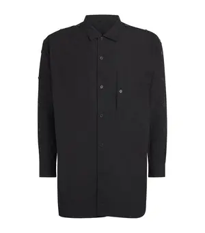 Yohji Yamamoto Cotton Buttoned-shoulder Shirt - Black
