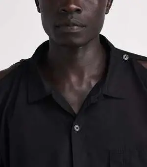 Yohji Yamamoto Cotton Buttoned-shoulder Shirt