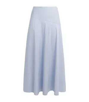 Theory Stripe Midi Skirt - Blue