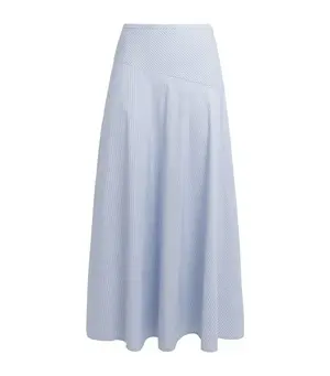 Theory Asymmetrical Stripe Midi Skirt - Blue