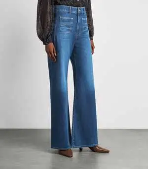 Veronica Beard Western Grant Wide-leg Jeans